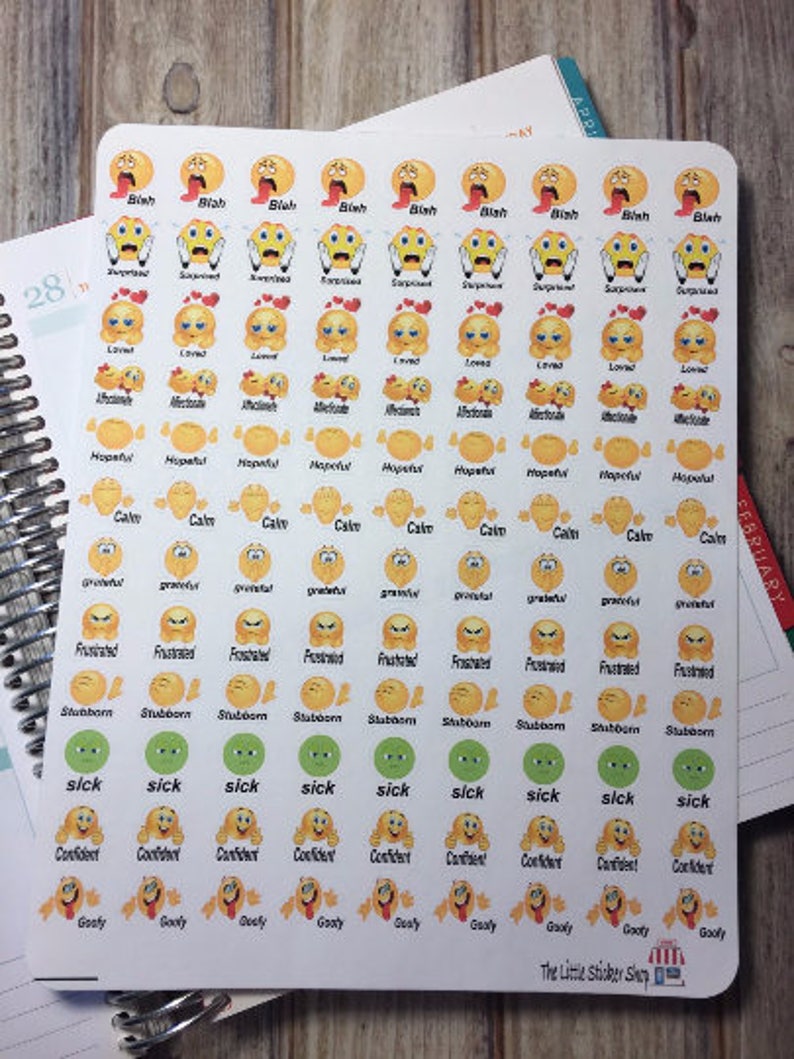 Emotion face stickers. Perfect for any planner | Etsy