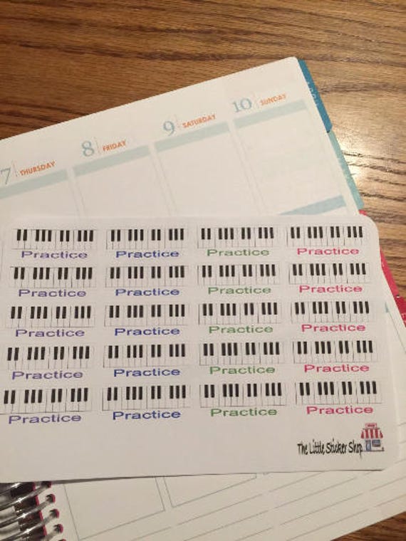 Piano Practice Stickers. Perfect for Any Planner | Etsy