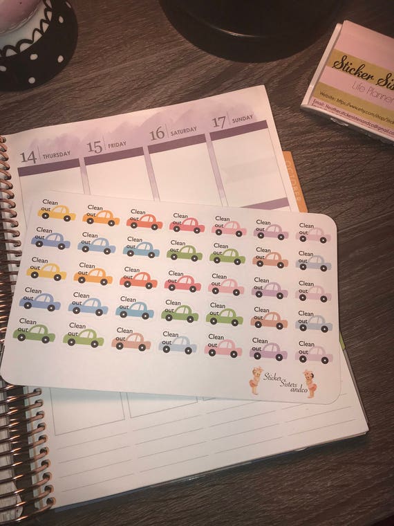 Clean Out Car Stickers. Perfect for Any Planner | Etsy
