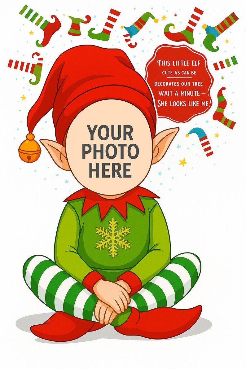 ELF Craft 2025 Editable Canva Template | Photo Christmas Craft for Kids ...