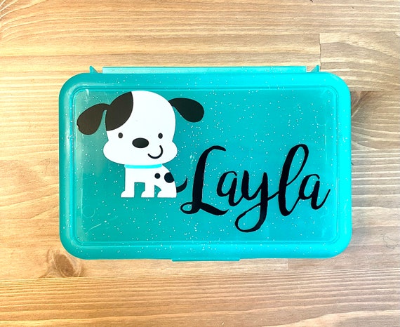 Puppy Dog Pencil Box Back to School Pencil Box Name Pencil - Etsy