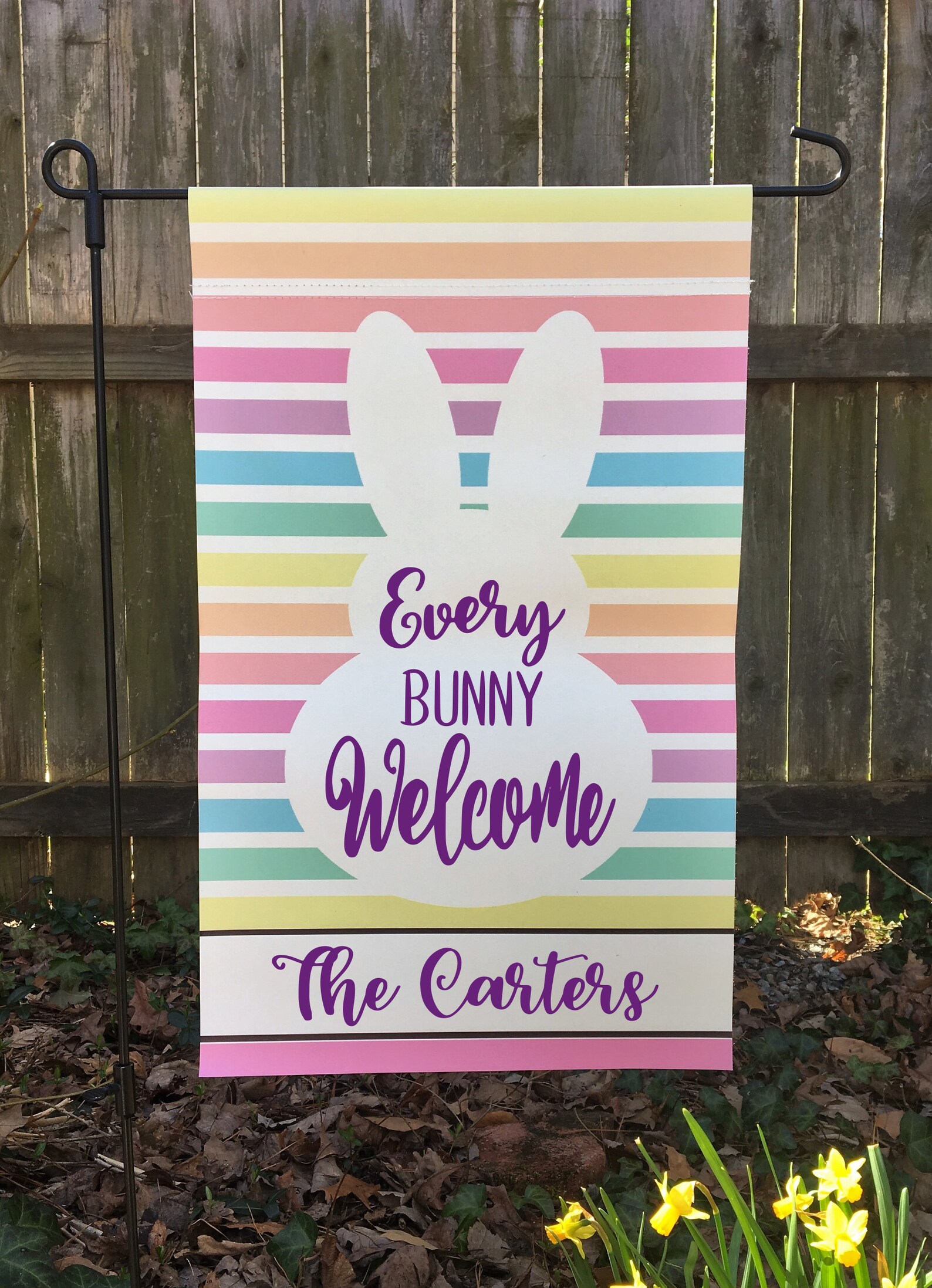Every Bunny Welcome Garden Flag Personalized Easter Garden - Etsy