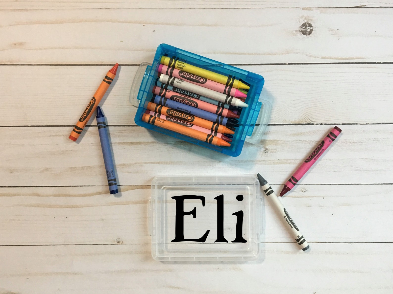 Personalized School Supply Box, Personalized Crayon Box, Back to School ...