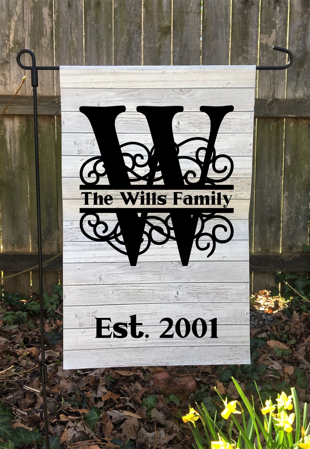 Personalized Garden Flag, Monogram House Flag, Farmhouse Style, Spring ...