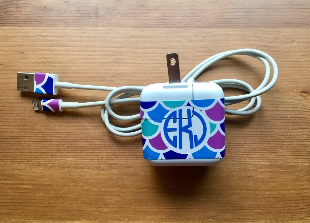 IPhone Charger Monogram Decal, Personalized Initial Vinyl Sticker ...