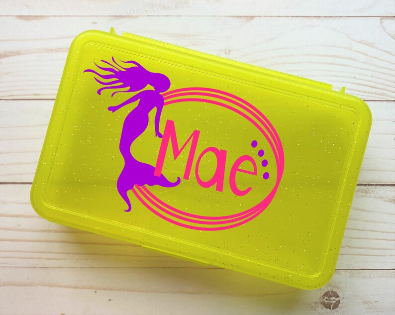 Mermaid Pencil Box Girls Personalized Pencil Box Back to | Etsy