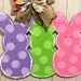 Easter Peeps Door Hanger, Spring Bunny Welcome Wood Door Sign, Custom ...