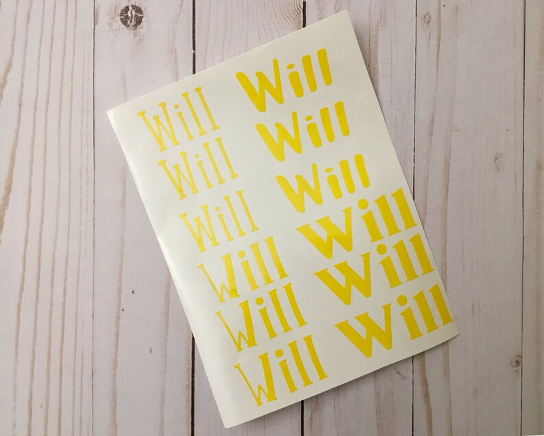 Back to School Supply Label Set, Kids Name Decals, Set of 12, Daycare ...