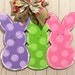 Easter Peeps Door Hanger, Spring Bunny Welcome Wood Door Sign, Custom ...