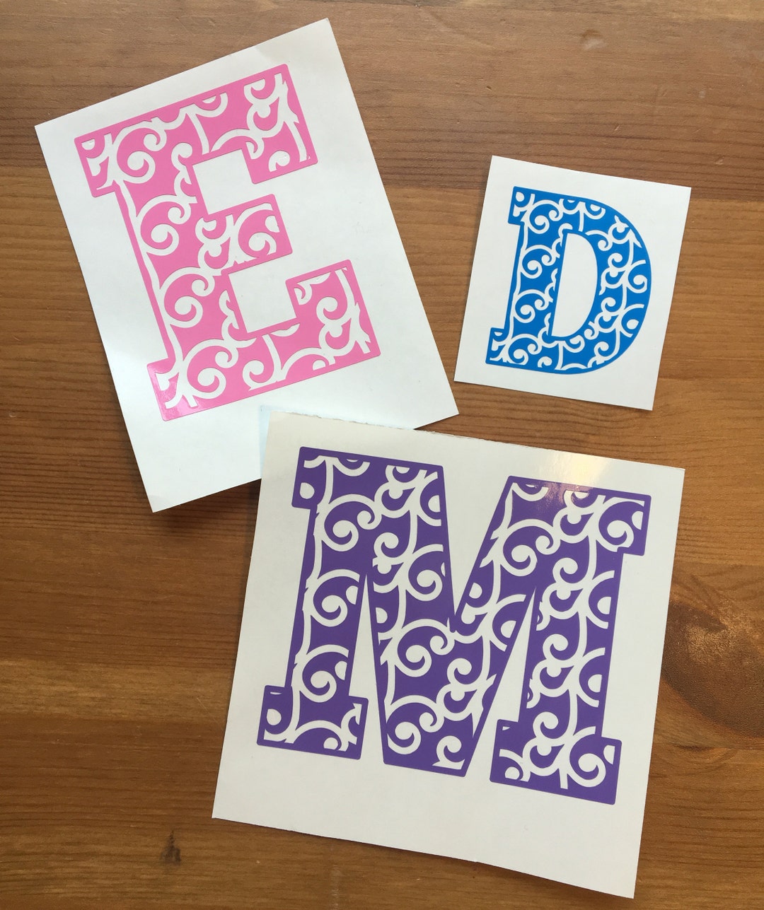 Personalized Initial Monogram Sticker, Custom Monogram Decal, Custom ...