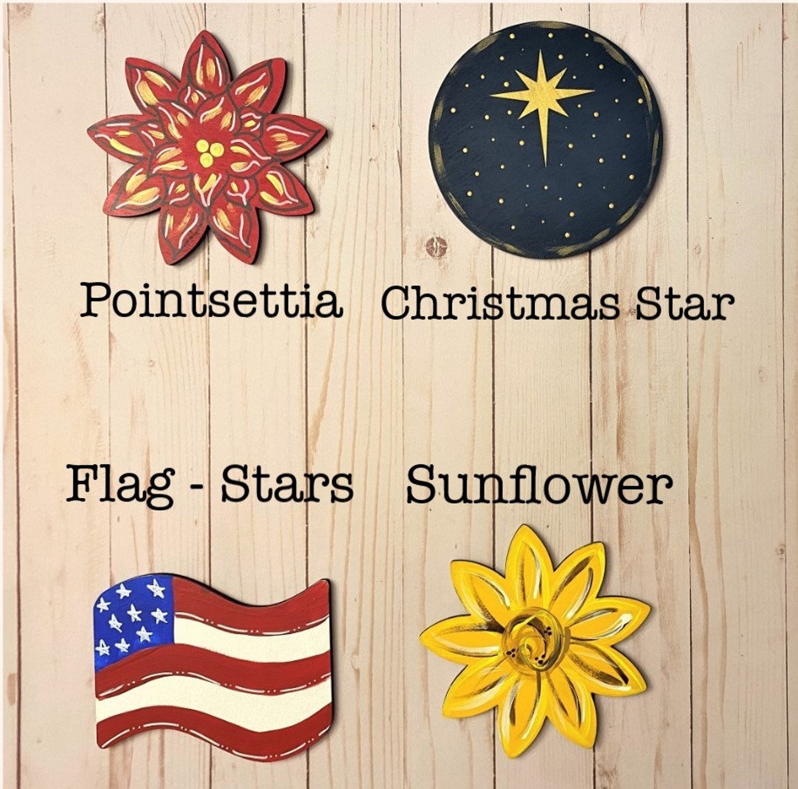 Interchangeable Welcome Sign Pieces, Seasonal HOME Wood Shapes, Season ...