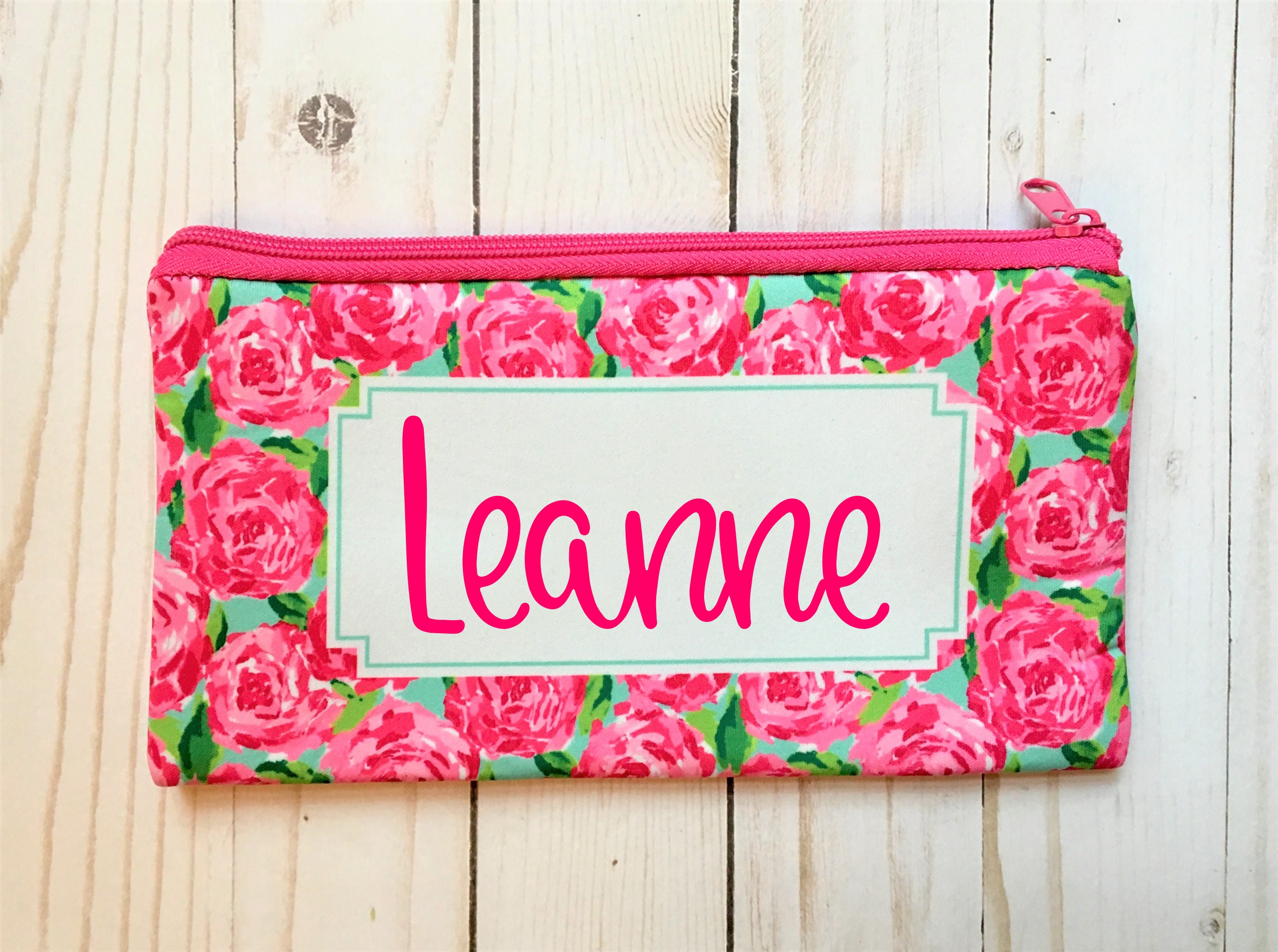 Personalized Girls Pencil Pouch, Back to School, Teen Floral Pen Case ...