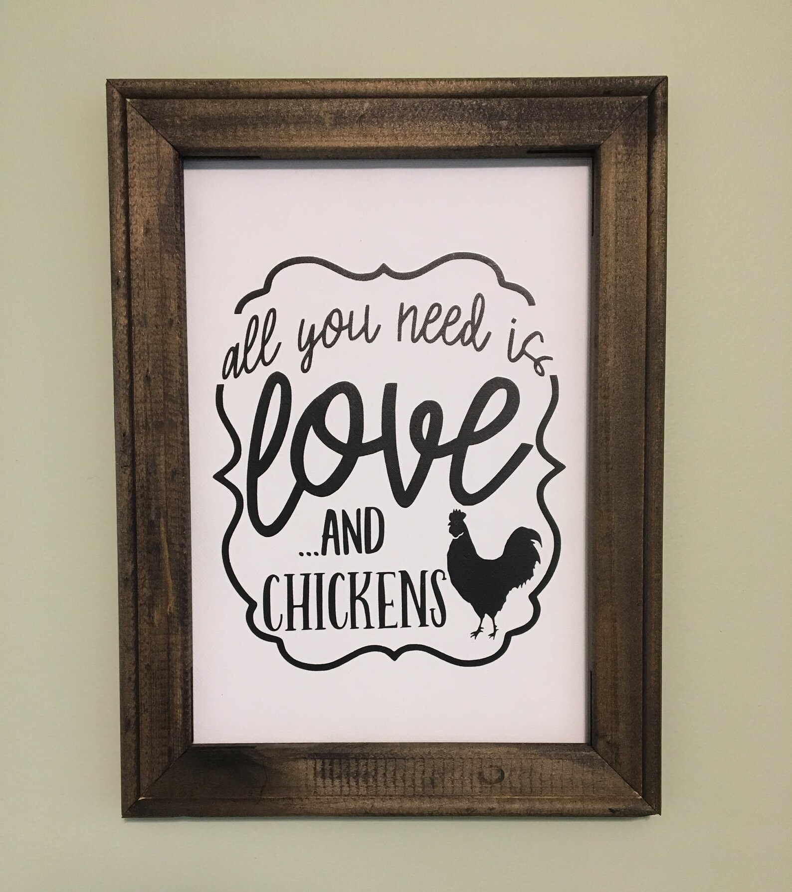 Love and Chickens Sign, Funny Chicken Sign, Chicken Lady Gift, Chicken ...