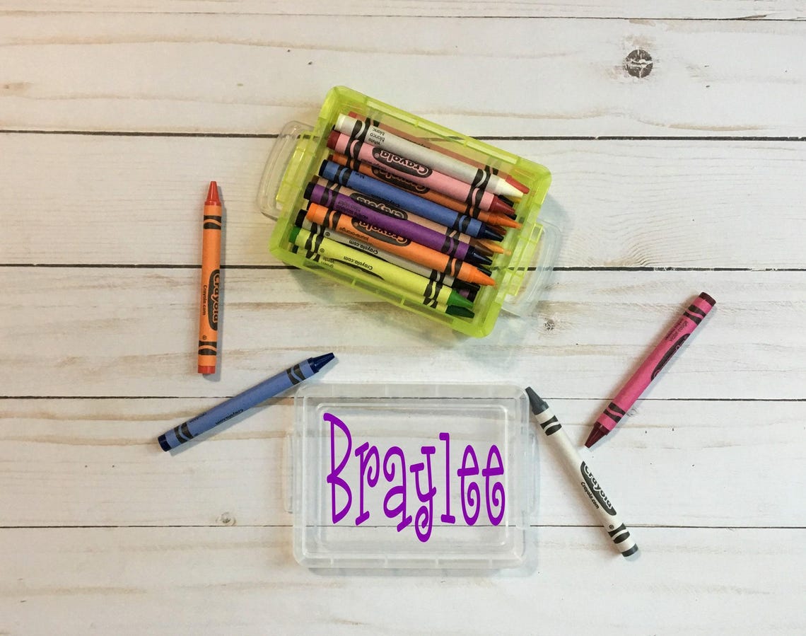Personalized School Supply Box, Personalized Crayon Box, Back to School ...