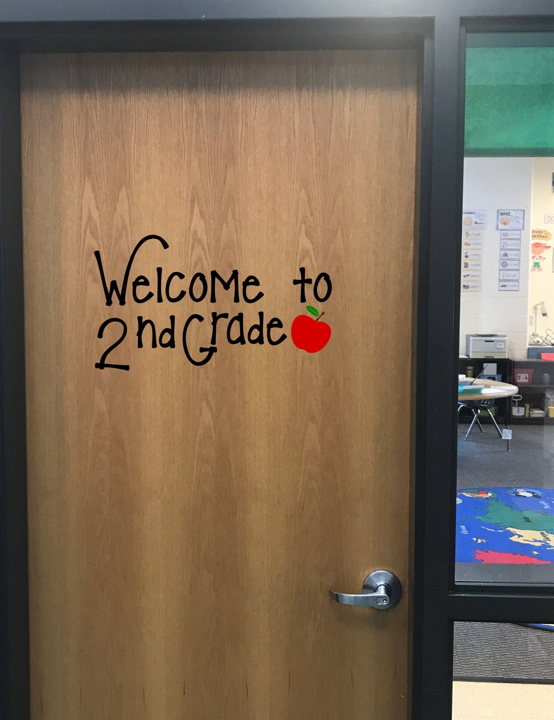 Classroom Welcome Decal, Classroom Door Decal, Teacher Name Decal Door ...