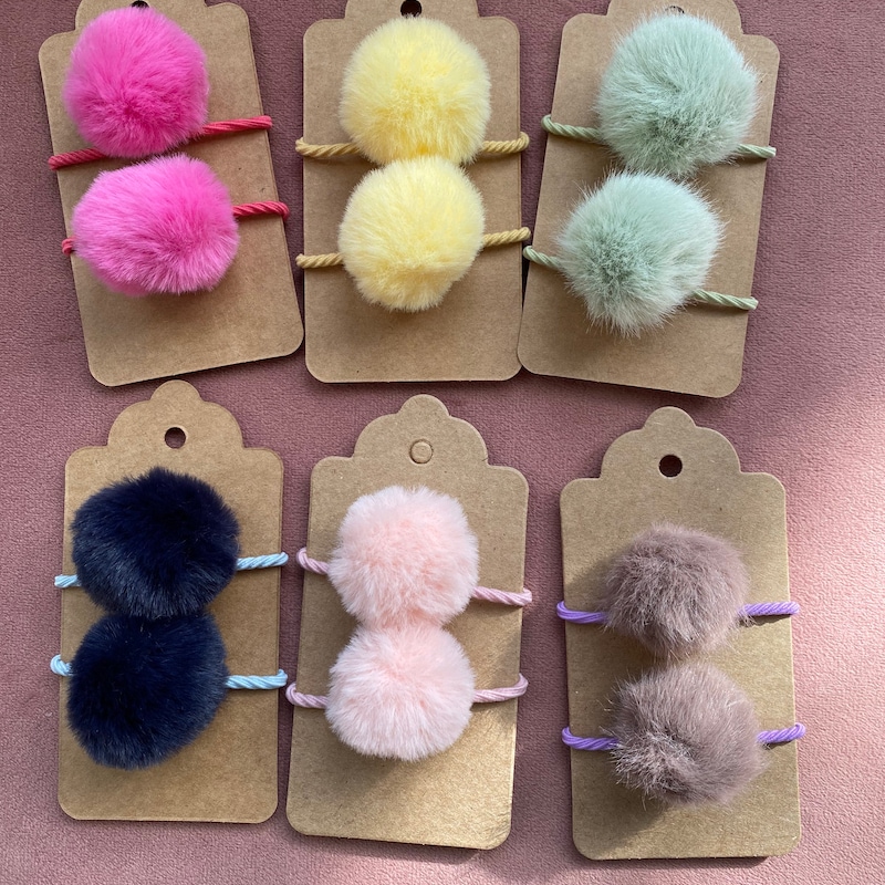 Pom Hair Clips - Etsy
