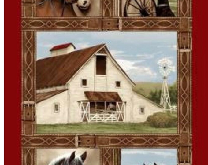 Freedom Farm Red Barn Panel From Timeless Treasures. Digitally Printed ...