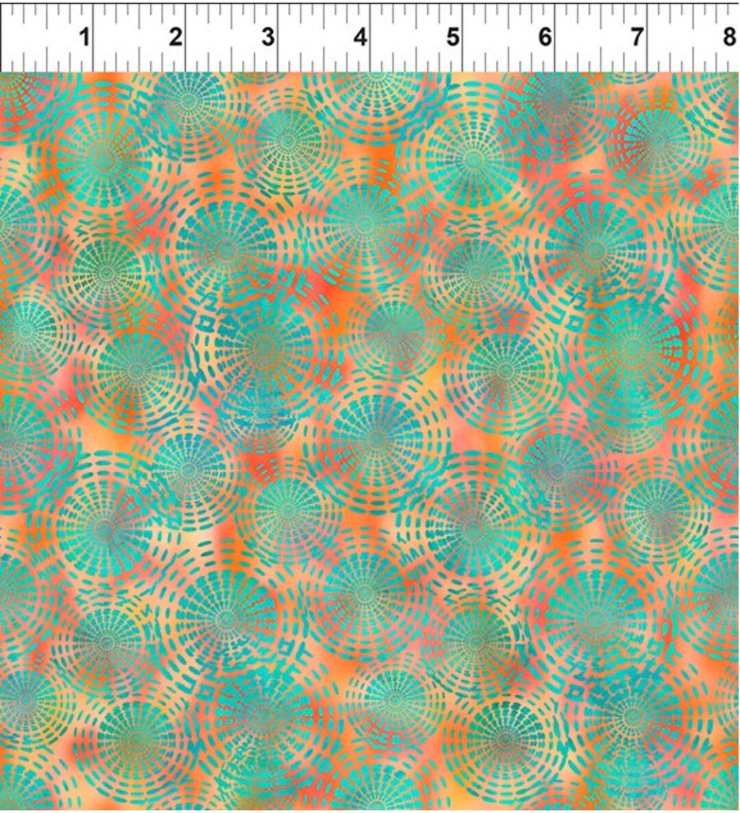 Dazzle Circles by Jason Yenter From in the Beginning Fabrics. Choose 5JYP-1 Orange, 5JYP-2 Blue ...