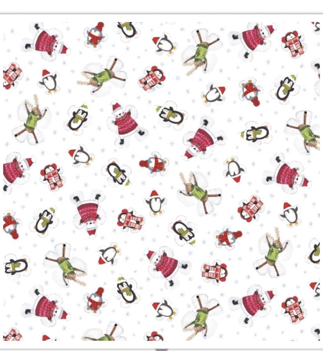 Winter Waddles Snow Angels by Sally Darby From P & B Textiles 5424-W - Etsy