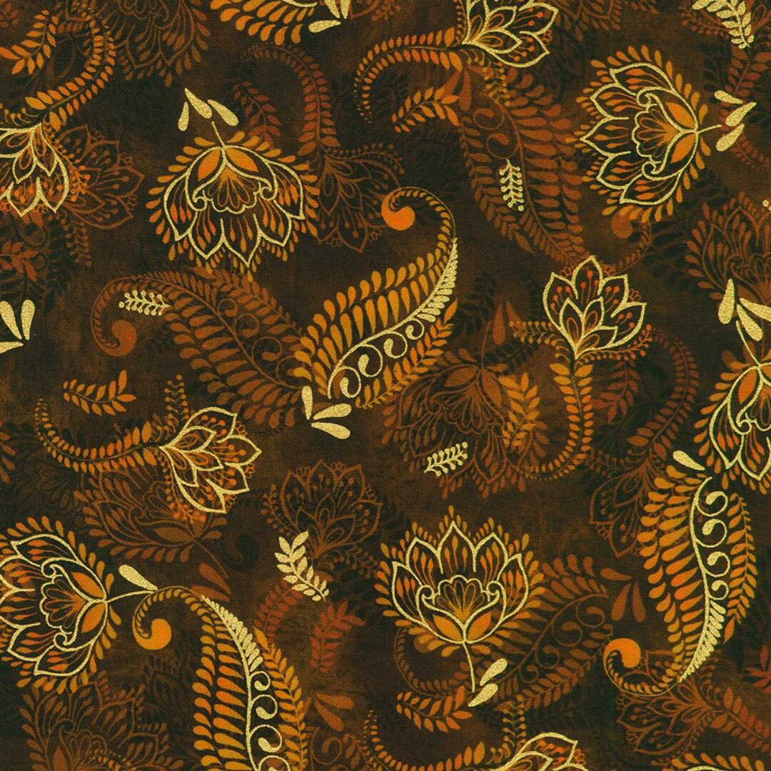 Golden Feathers Redwood by Studio RK From Robert Kaufman Fabrics SRKDM ...