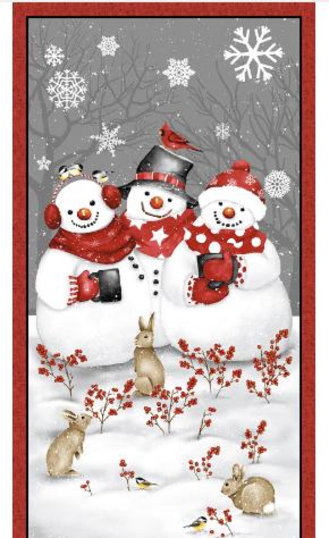 Snow Crew II FLANNEL Snowman Panel by Barb Tourtillotte for Henry Glass ...