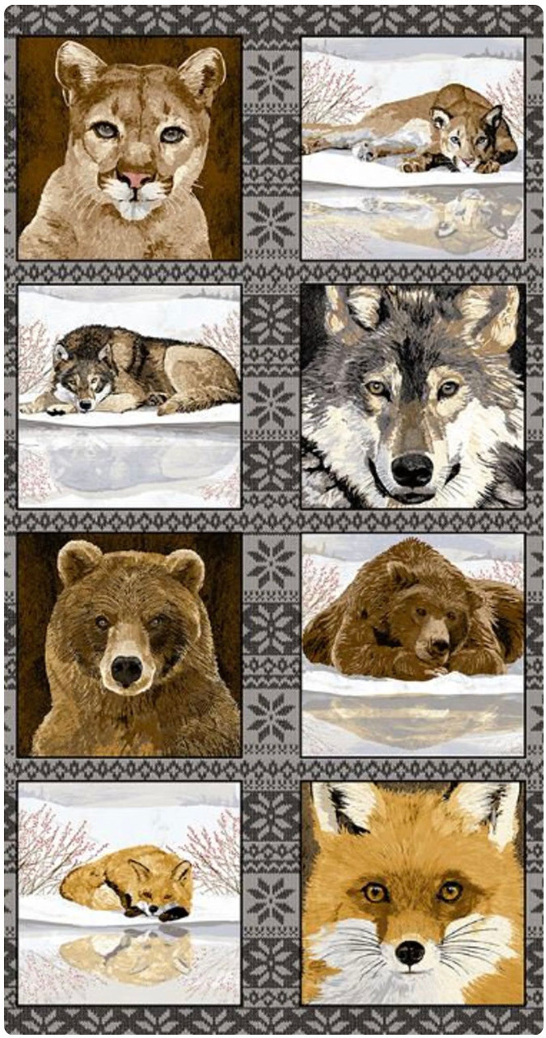 Reflections by Two Can Art for Andover. Gray Portraits Panel A-144-N ...