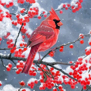 Winter Visitor by David Textiles. ML32812 Great Vibrant Colors Large 36 ...