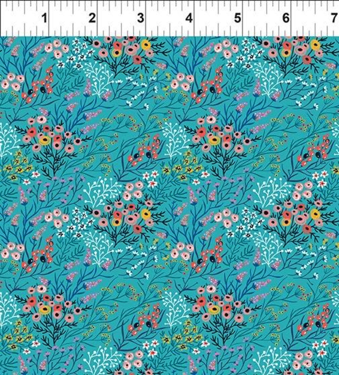 Whimsy Blooms by in the Beginning Fabrics 15WMS-1 Teal - Etsy