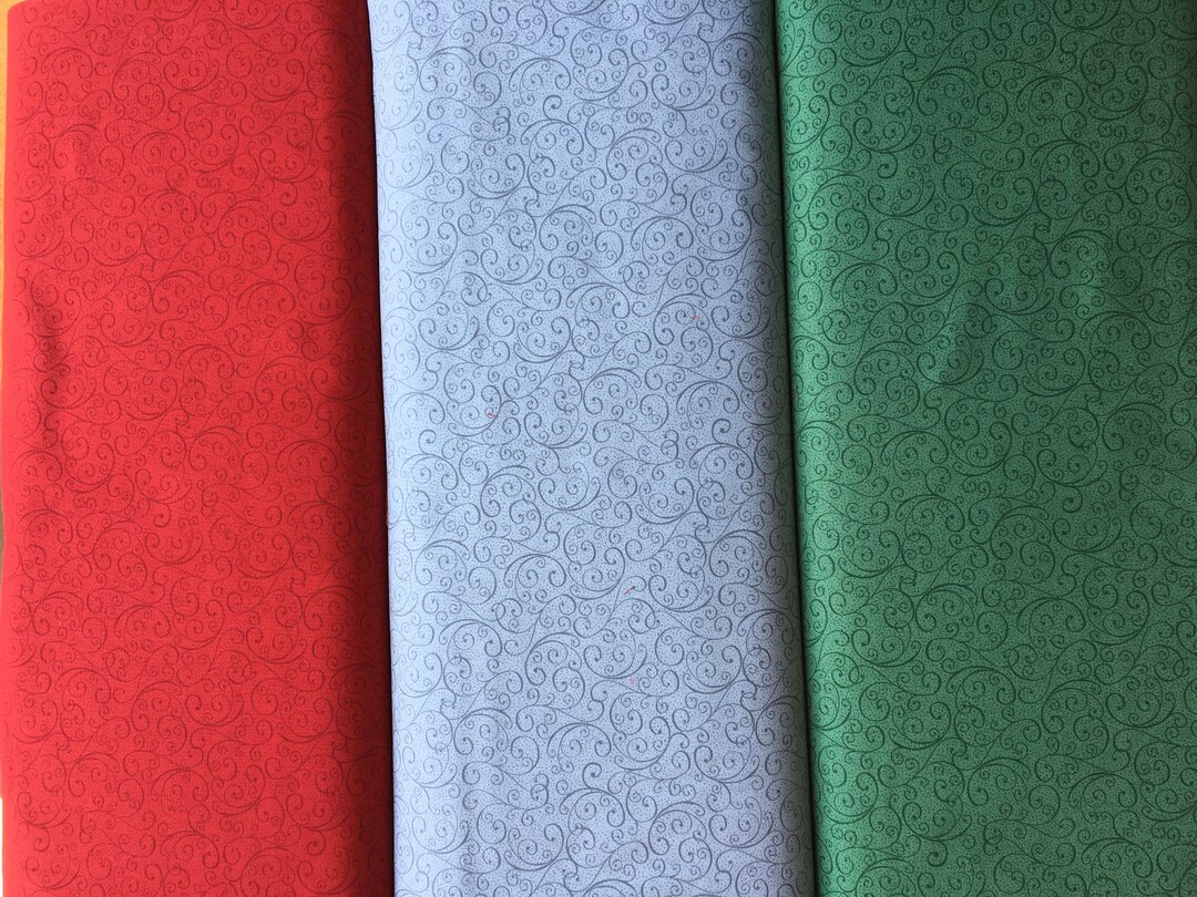 Holiday Spirit Swirls Red, Gray or Green by Jan Shade for Henry Glass ...