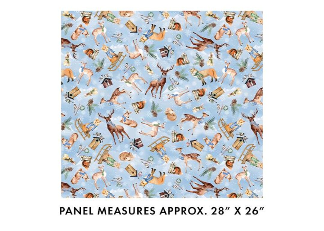 Woodland Wonderland Animals Light Blue by Nicole Decamp From Benertex ...