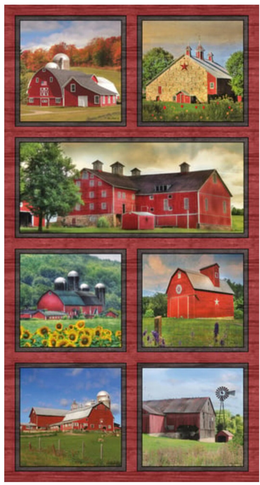 The Land I Love Country Barns Panel by Lori Dieter From Benartex 1609 ...