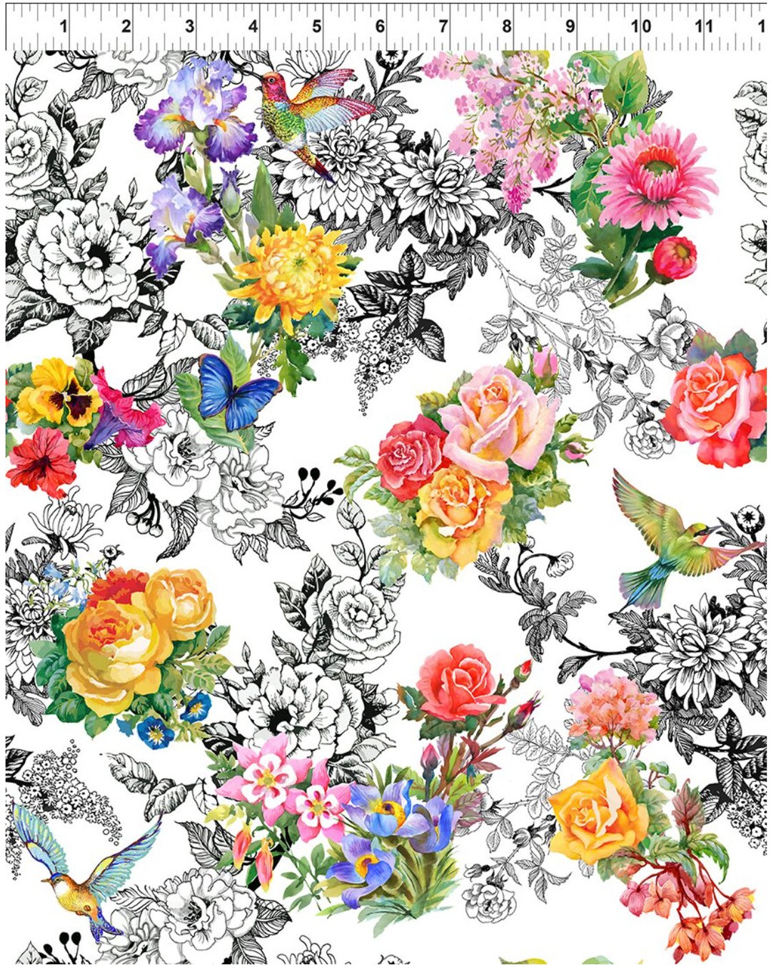 Decoupage Garden Toile by Jason Yenter for in the Beginning Fabrics ...