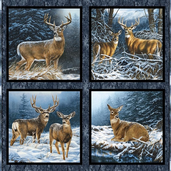 Deer Panel Fabric - Etsy