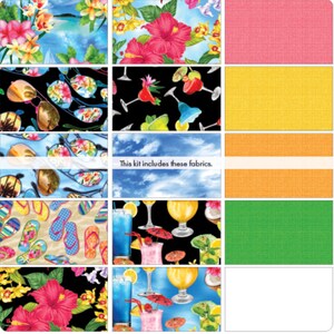 Kit to Make a Summer Fun Tropical Escape Quilt From Benartex. Fun ...