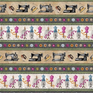 Atelier Allover Sewing Machines by Elizabeth Medley for Blank Quilting 2593-41 Ivory - Etsy