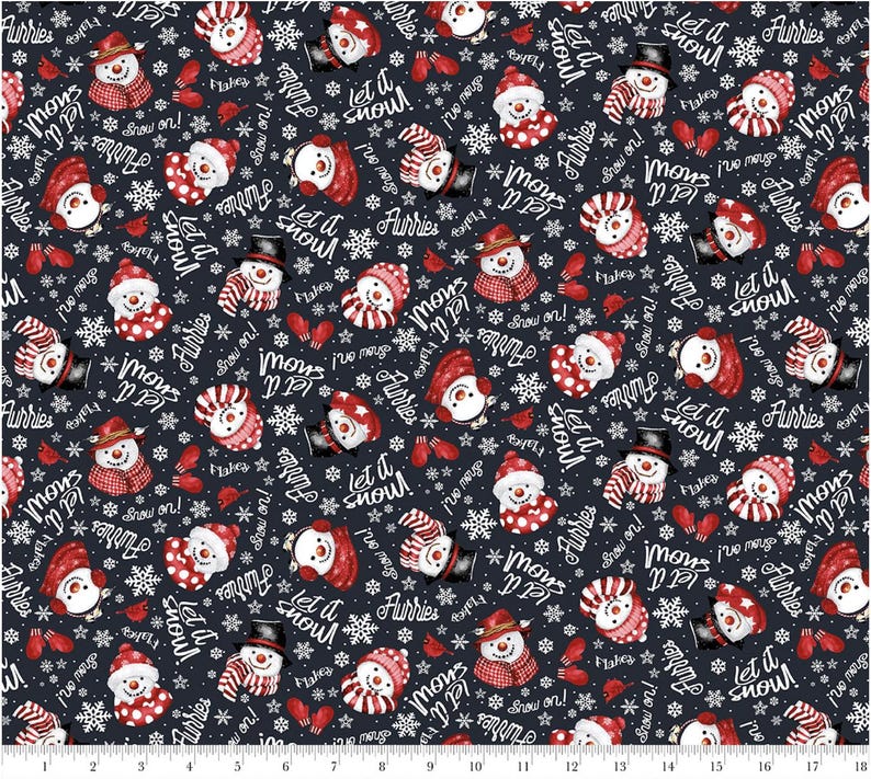 Snow Crew II FLANNEL Snowman Faces and Words by Barb Tourtillotte for ...