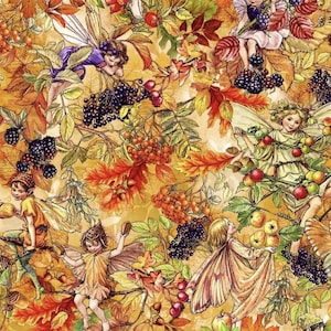 Flower Fairies of the Autumn Panel by Michael Miller. 24" X 44 ...
