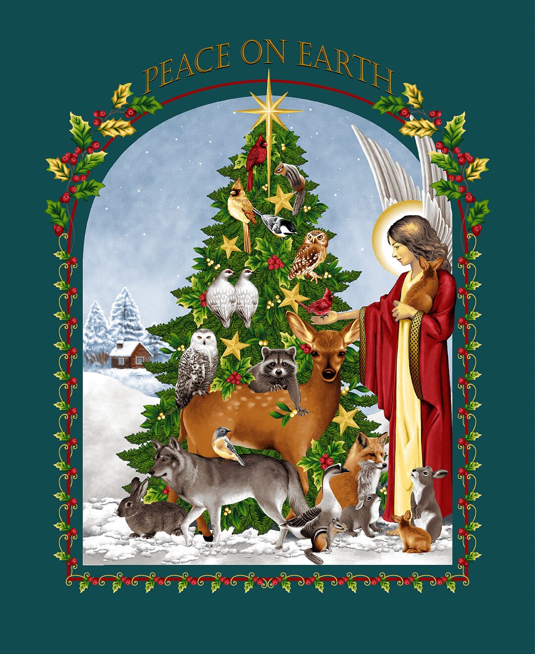 Peace on Earth Panel by Color Principle for Henry Glass & Co Inc ...