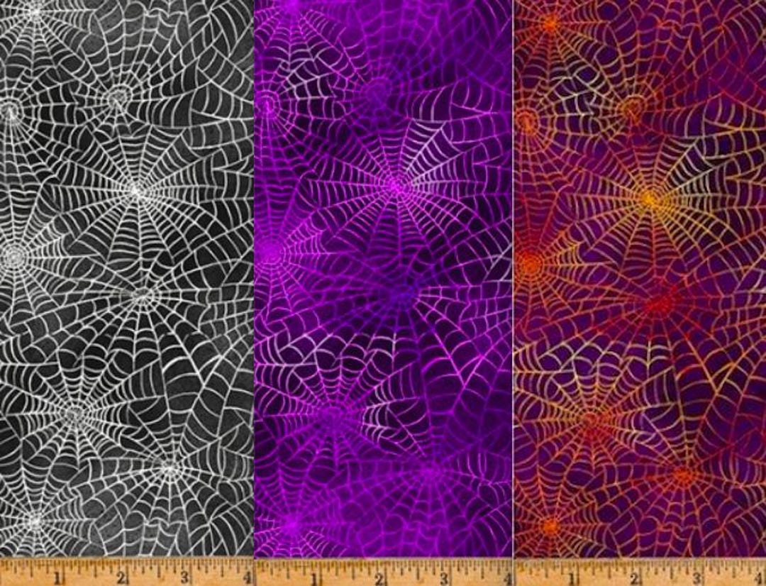 Into the Web Spider Web by Hoffman Fabrics, W5344-4 Black, W5344-14 Purple, W5344-130 Multi - Etsy