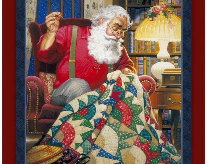 Quilting Santa Fabric Panel - Etsy