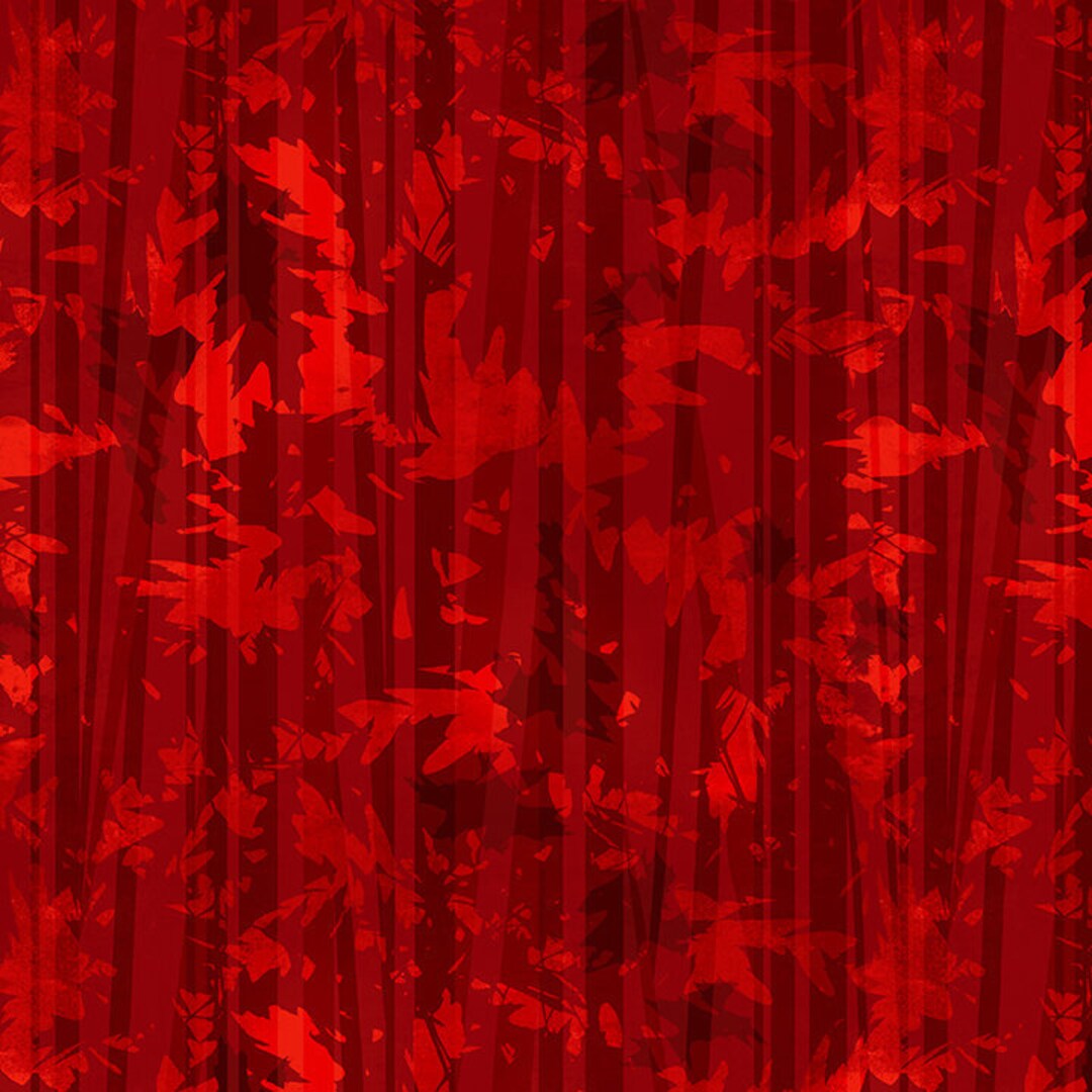 Gorgeous, Unique Fall Stripe With Leaves in Red From the Harvest ...
