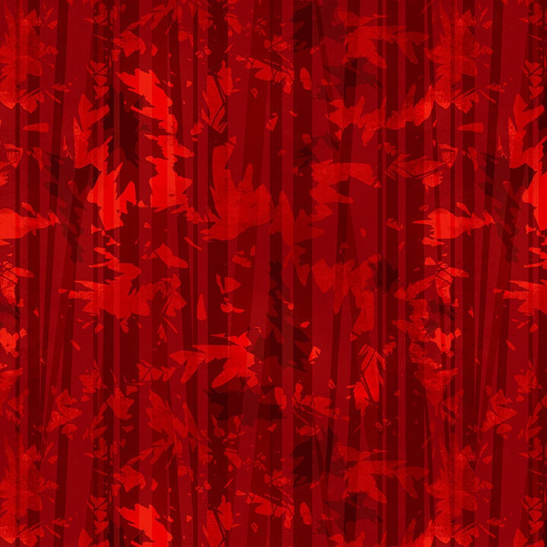 Gorgeous, Unique Fall Stripe With Leaves in Red From the Harvest ...