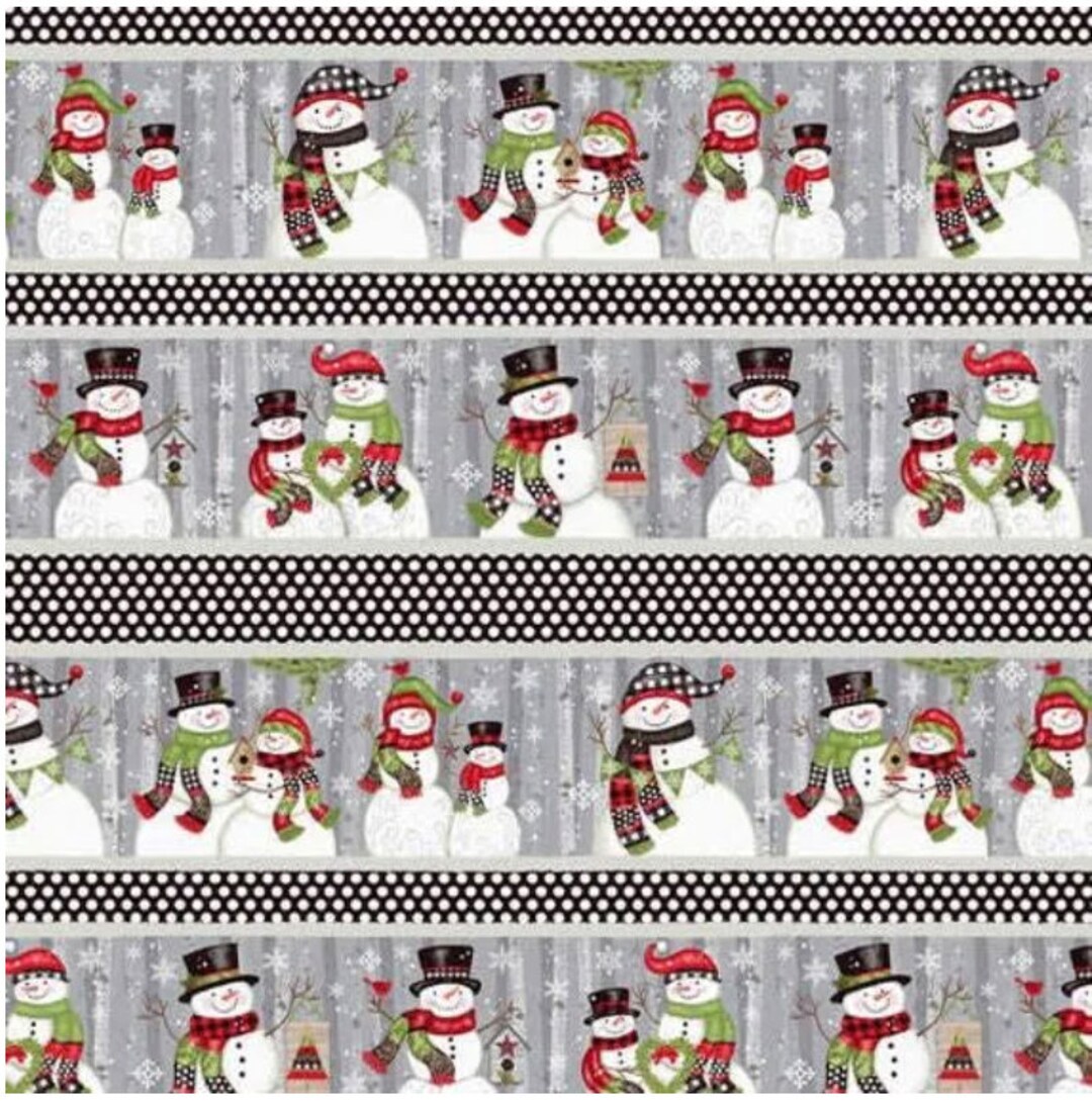 Snow Place Like Home 2 Ply Flannel Snowmen Border From Studio E. 5713 ...