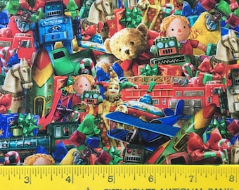 Watercolor Vintage Children's Toys Fabric - Etsy