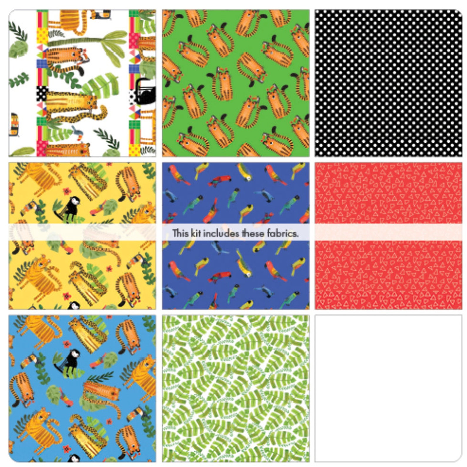 Kit to Make a Safari Fun in the Jungle Quilt From Benartex. Fun Bright ...
