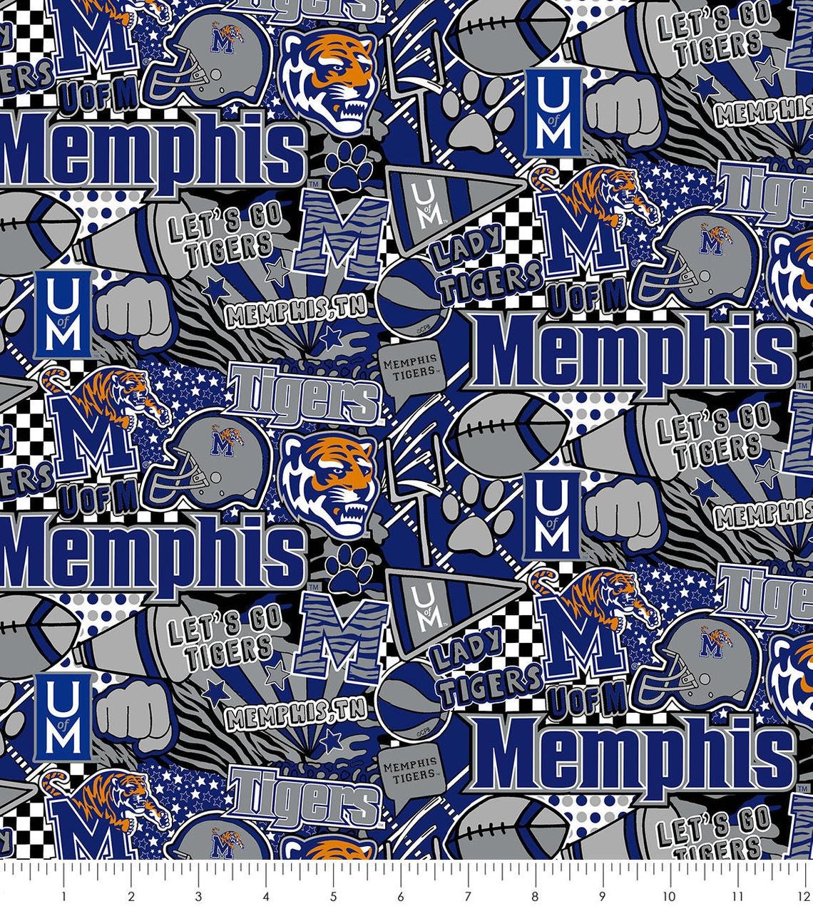 Two Versions of University of Memphis Logo/mascot Fabric by | Etsy
