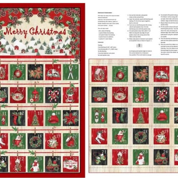 Fabric Advent Panel - Etsy