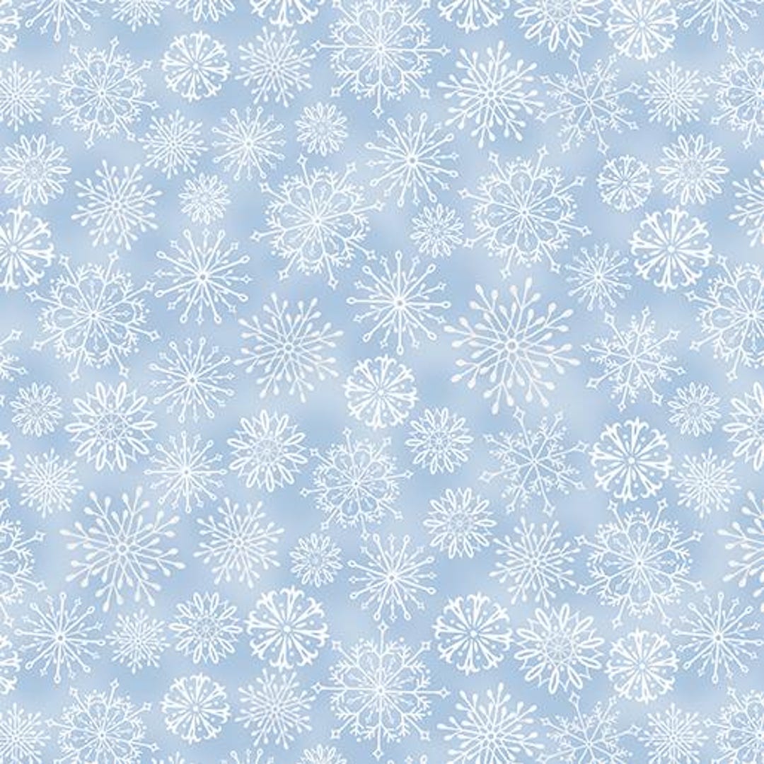 Woodland Wonderland Snowflake Light Blue by Nicole Decamp From Benertex ...