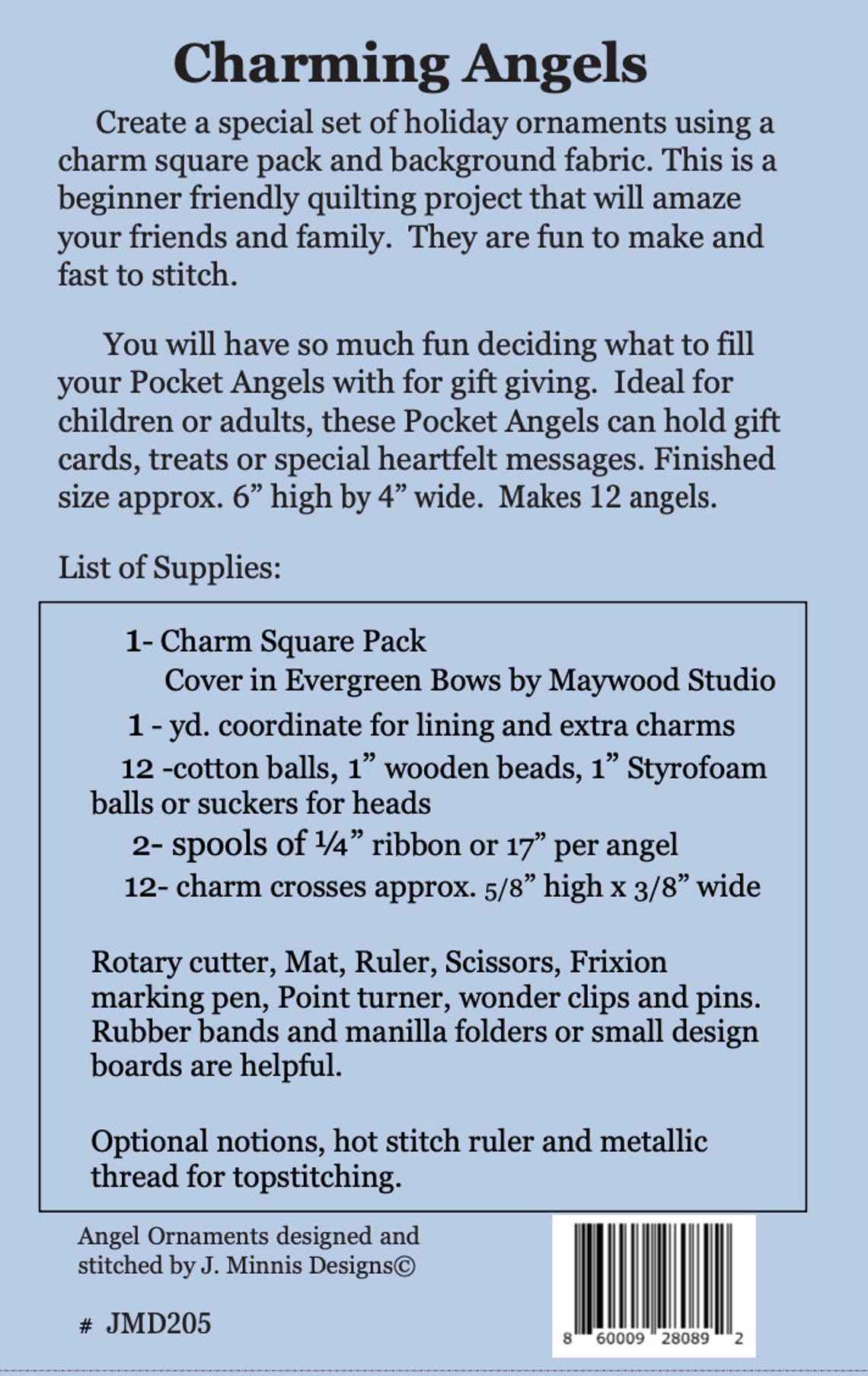 PDF Pattern for a Charming Pocket Angel Ornament by J. Minnis Designs ...