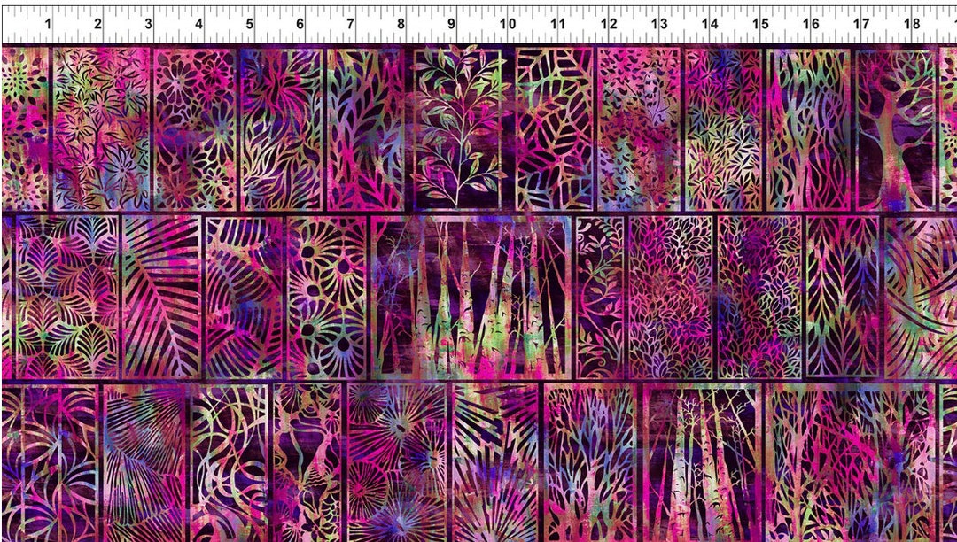 Halcyon II Woodblock by Jason Yenter From in the Beginning Fabrics. 23HN-3 Magenta - Etsy